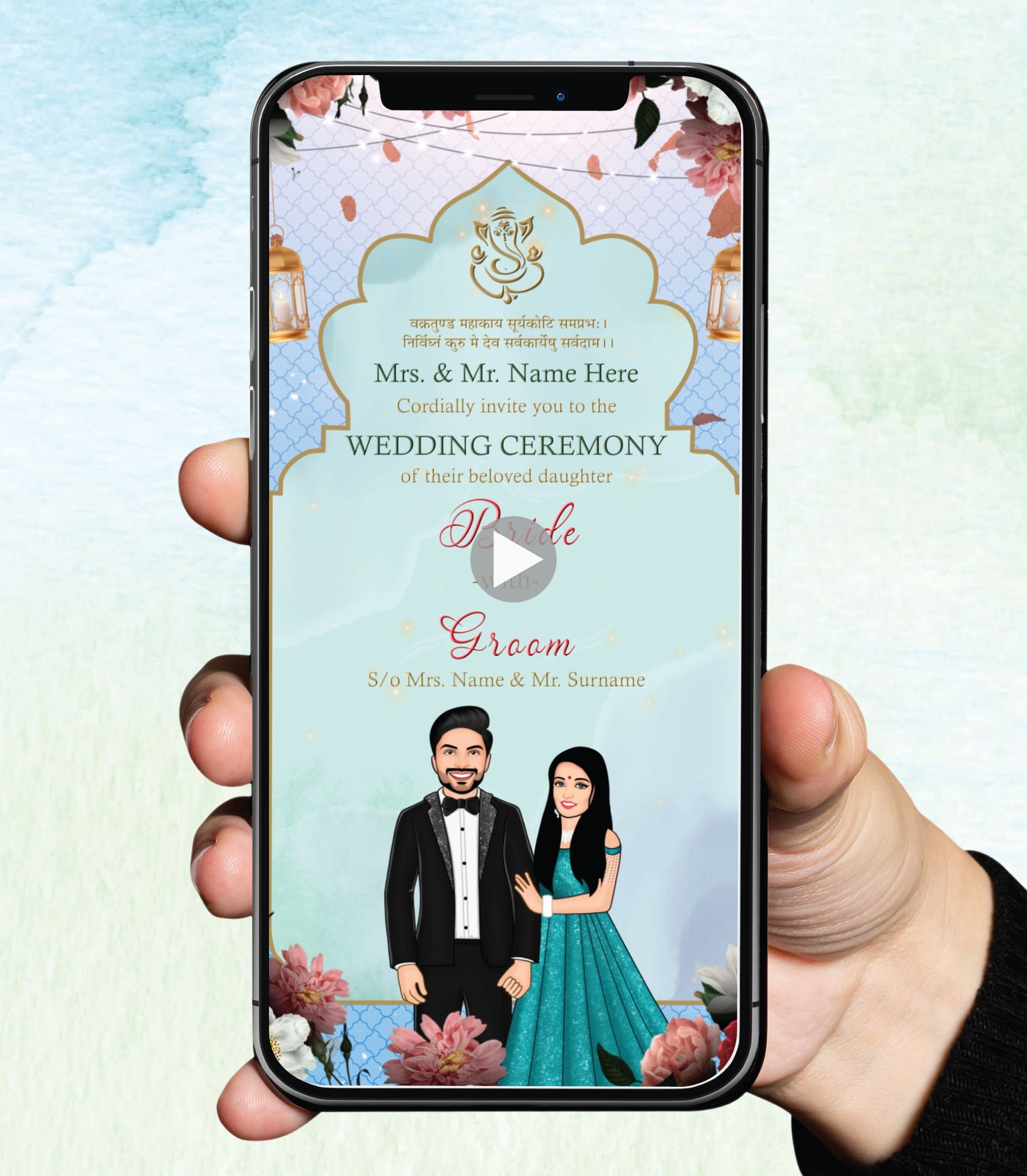 Animated Caricature Wedding Invitation Video - Caricature eInvite